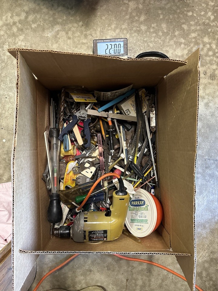 Huge Vintage Junk Drawer Lot Old Tools Hardware Advertising Estate Lot ...