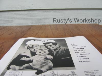 1953 American Character RICKY, JR. and I LOVE LUCY DESI AD ...