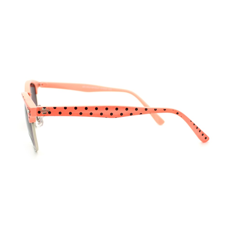 Womens Pop Color Retro Polka Dot Half Rim Hipster Girly Sunglasses | eBay