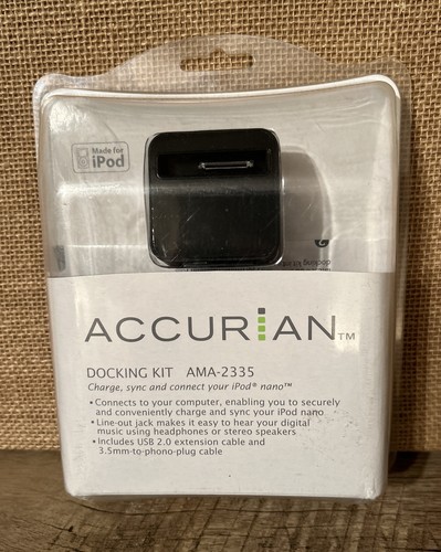 Brand New ACCURIAN Docking Kit AMA-2335-Charge Sync & Connect For iPod ...