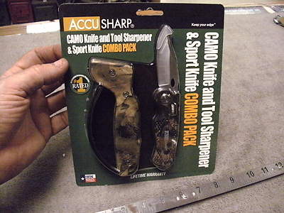 Accu Sharp Camo Knife and Tool Sharpener Sport Combo Pack, Lifetime ...