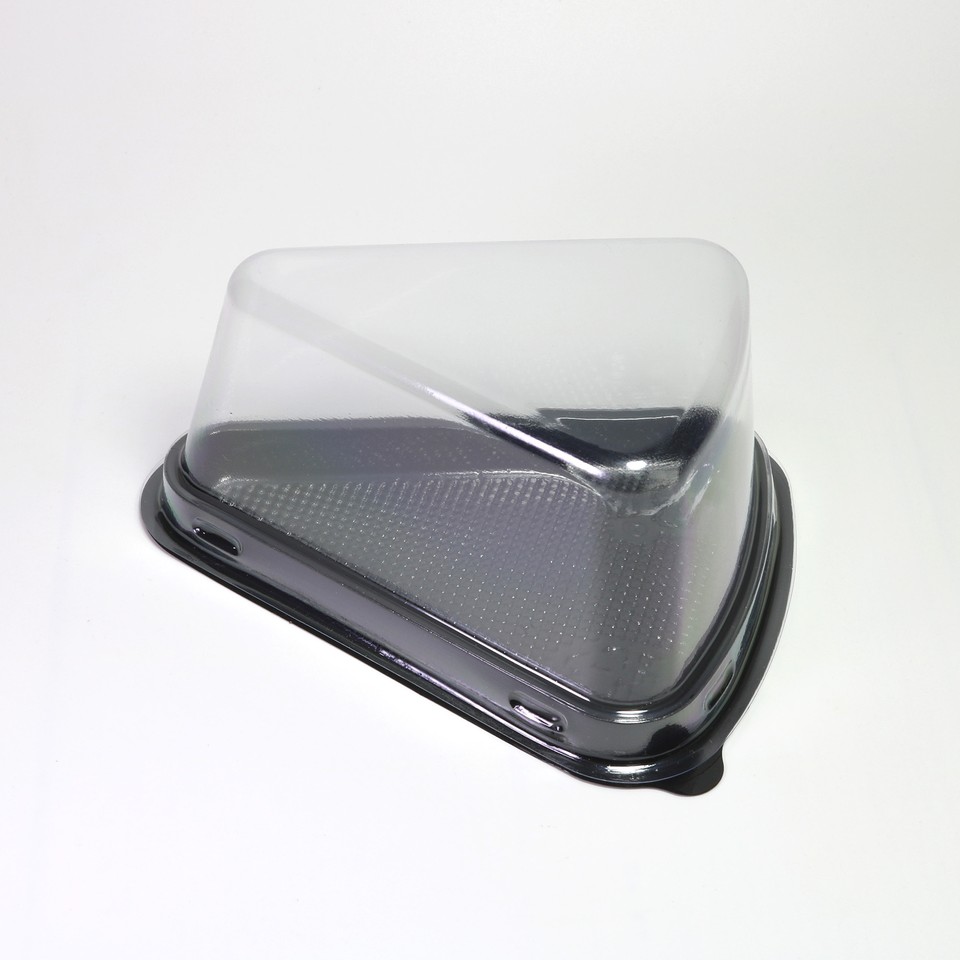 Clear Black Base Plastic Pie Cake Tart Slice Wedge Bakery Boxes ...