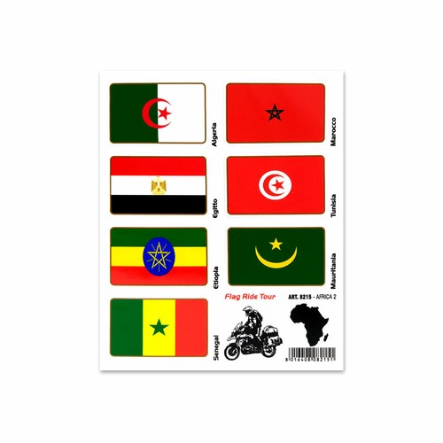 Stickers Adhesive Flags Ride Tour Africa 2 For Motorcycle Cases | eBay