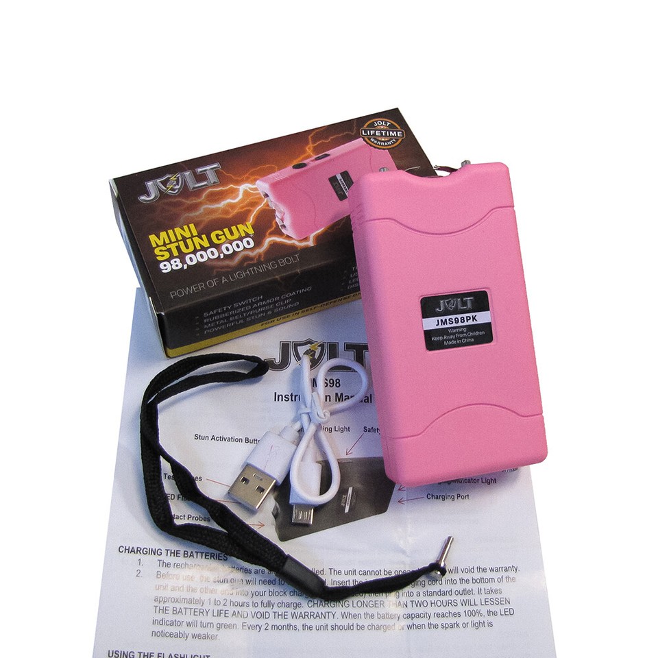 JOLT Powerful MINI Stun Gun 98,000,000 Volts w/ LED Light - Max Voltage ...