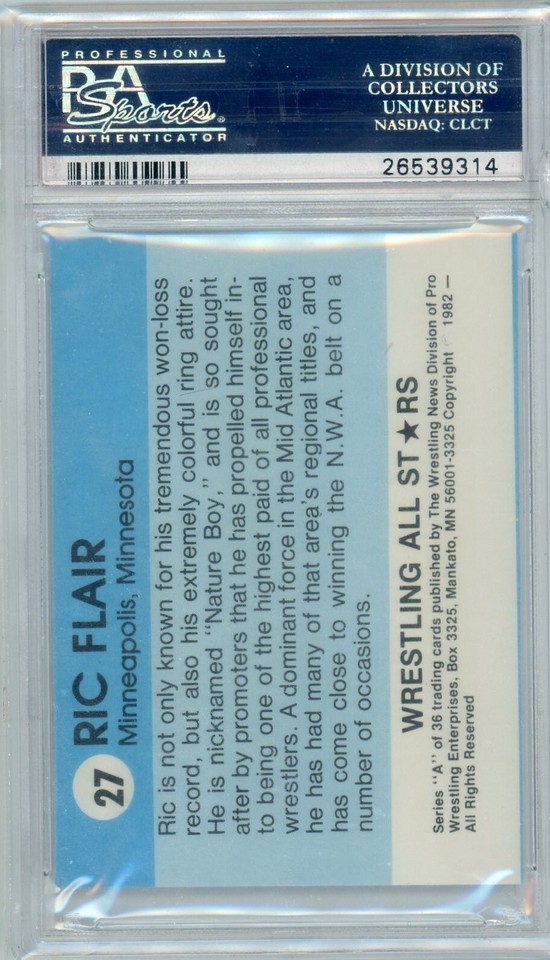 Ric Flair 1982 Wrestling All-Stars Series A #27 Rookie PSA 8 NM-MT NWA ...