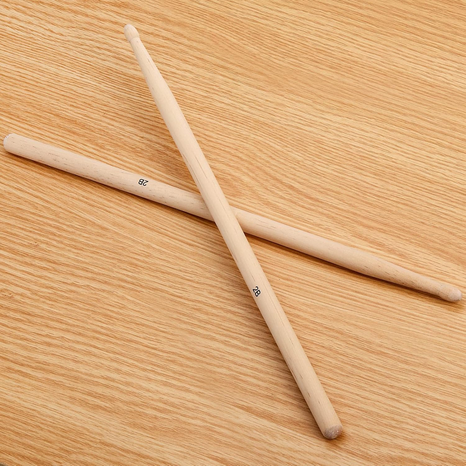 12 Pairs Drumsticks Hard Maple 2B Wood Tip Drum Sticks Exercise Drum ...