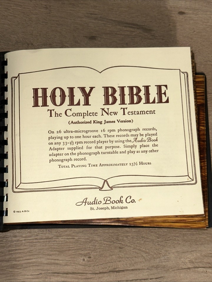 Holy Bible KJV 1953 Complete New Testament 26 Vinyl Record Audio Book ...