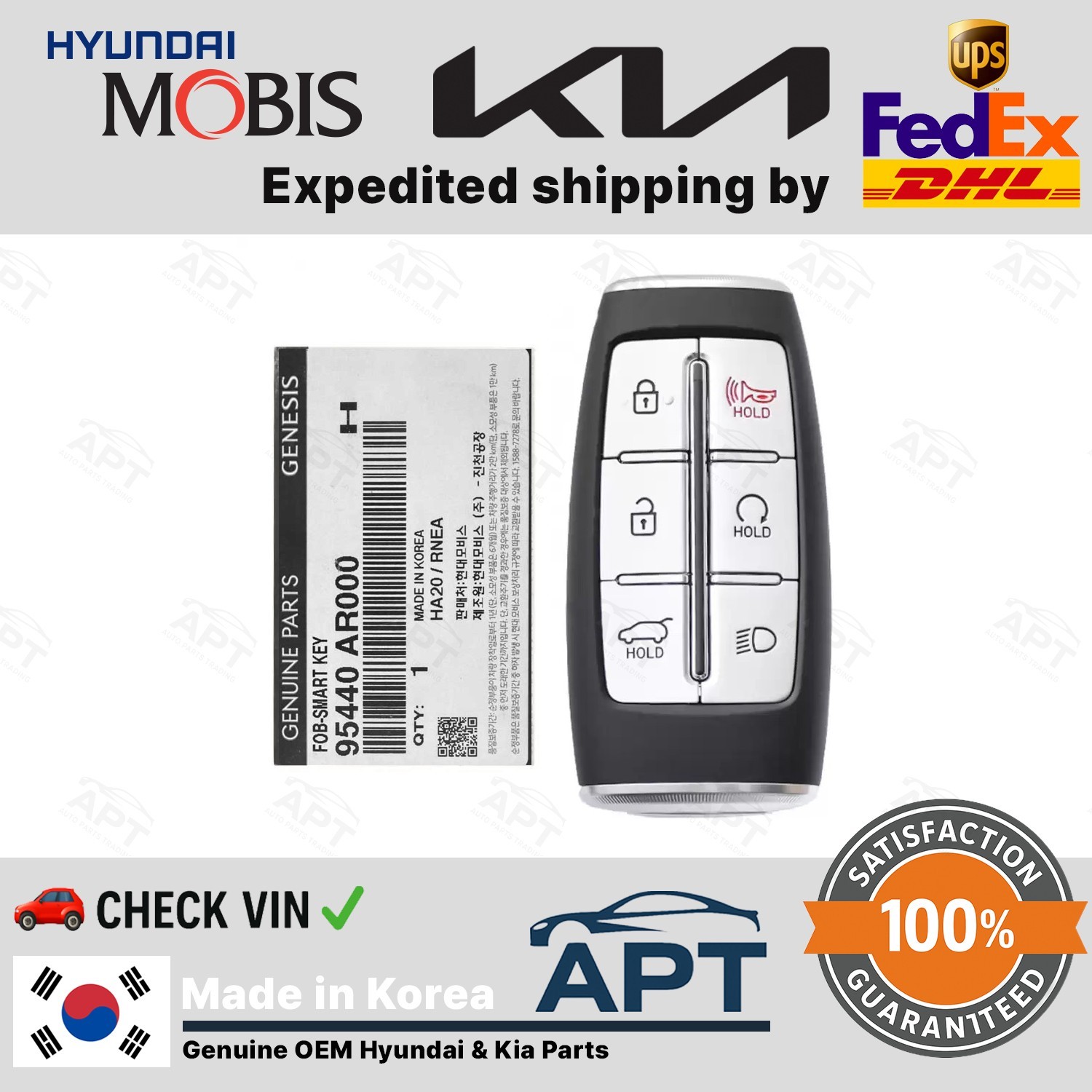 Genuine OEM 95440G9530 FOB Smart Key + Blank key for Hyundai Genesis ...
