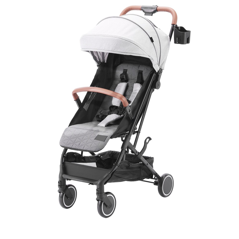 Foldable Baby Stroller Newborn Toddler Pushchair Light Gray w/ Canopy ...