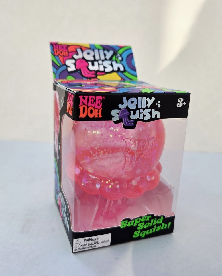 PINK NeeDoh JELLY SQUISH Sparkle Jellyfish Squishy NEE DOH 100% ...