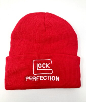 GLOCK Firearms Red Knit W/White Embroidery Beanie Hat, Skull Cap. | eBay