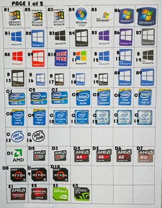 10x sticker label Windows XP 7 8 10 ryzen amd intel office linux for pc ...