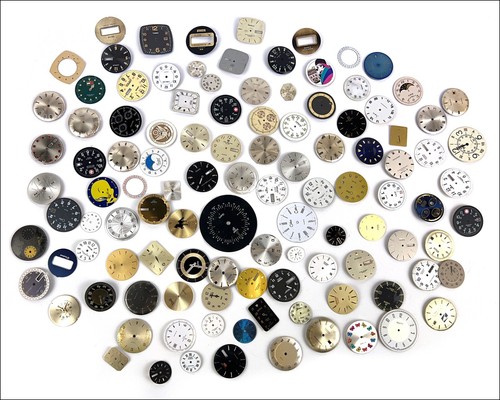 HUGE LOT OF 108 VINTAGE AND MODERN WATCH DIALS - PARTS - ART - CRAFT ...
