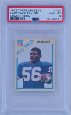 1982 Topps Stickers Lawrence Taylor Sticker Rookie RC #144 PSA 8 NM-MT ...