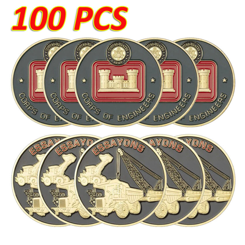 100PCS US Army Corps of Engineers Challenge Coin Military Essayons ...
