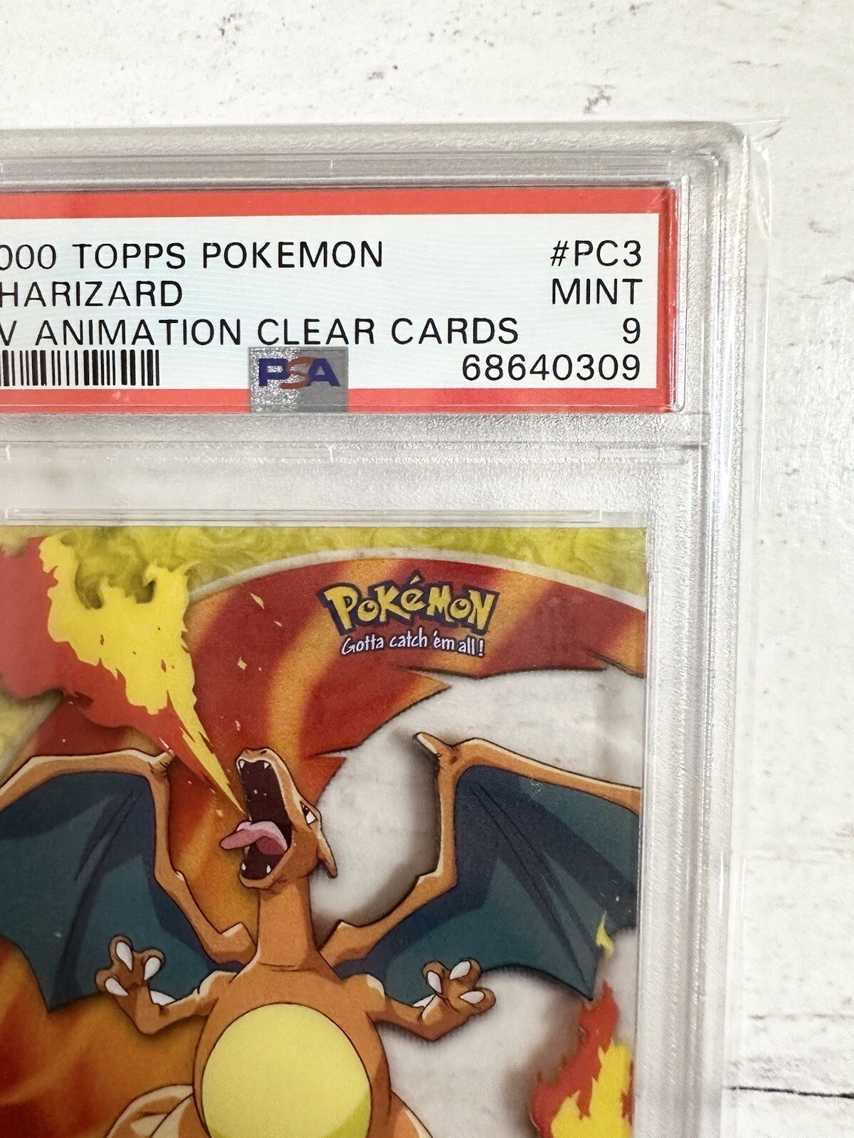 Pokemon 2000 CHARIZARD #06 Topps TV Animation Clear Card #PC3 PSA MINT ...