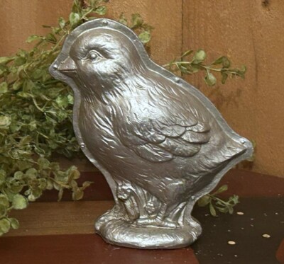 New Resin vintage style Chick mold, tin look Chicken Easter figurine ...