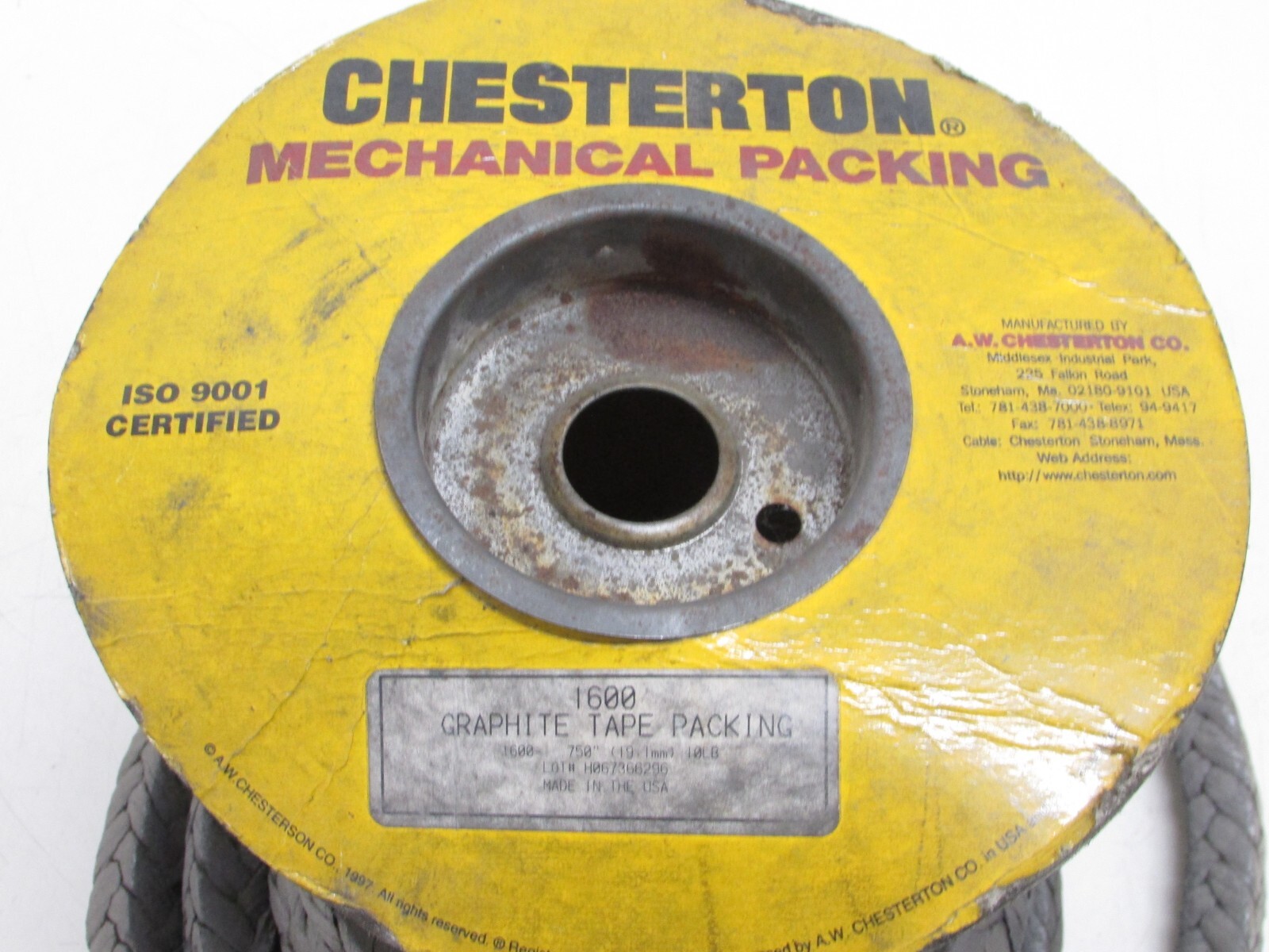 CHESTERTON MECHANICAL 3/4" SQUARE BRAIDED GRAPHITE TAPE PACKING, 1600 ...
