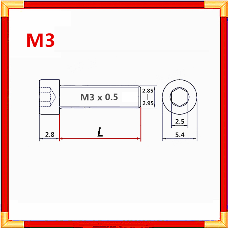 M3 Aluminum Alloy Allen Hex Socket Cap Head Screw Bolts Metric L=6mm ...