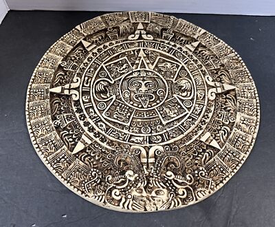 Vintage Ancient Mayan Aztec Solar Calendar Decorative Wall Art Plaque ...