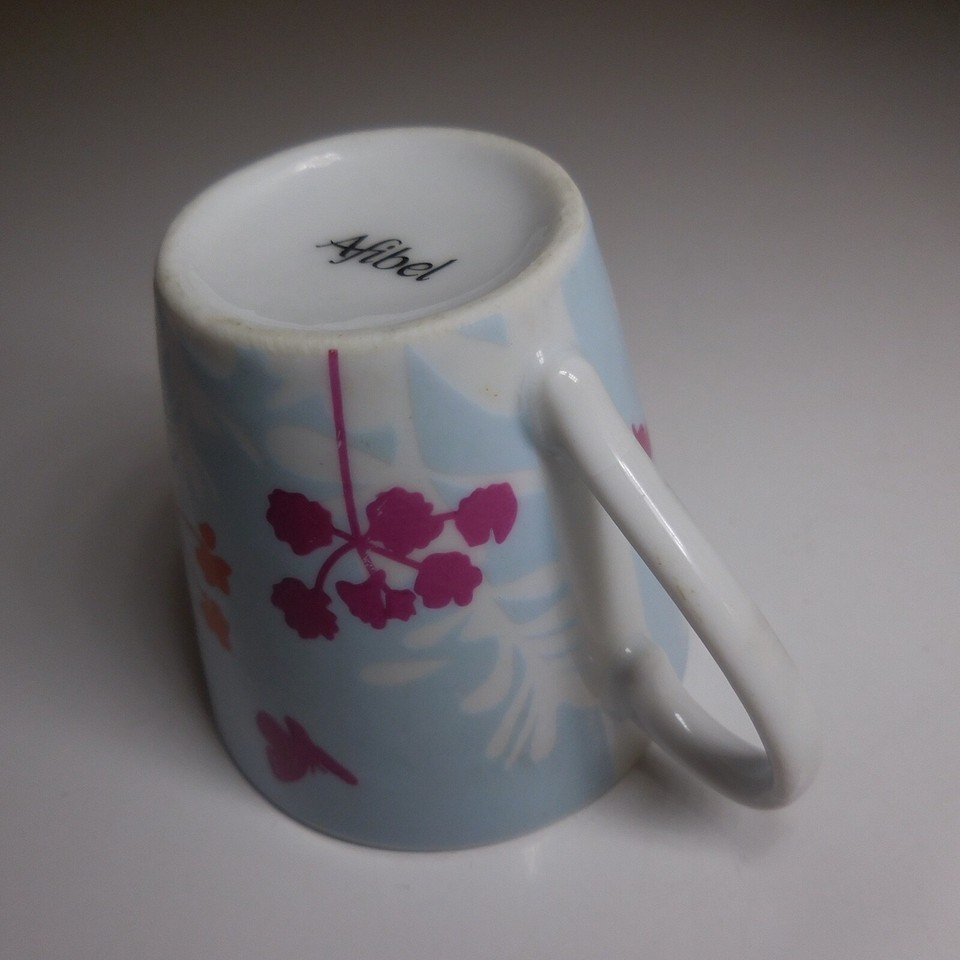 Ceramic Porcelain Vintage Art Nouveau Coffee Cup Flower Butterfly ...