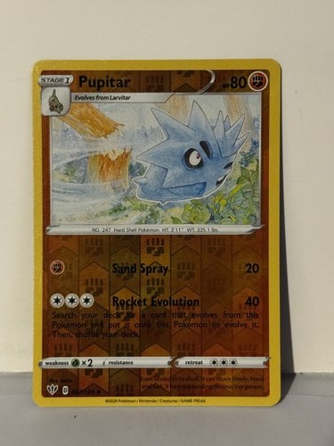 Pupitar Reverse Holo 087/189 SWSH03: Darkness Ablaze NM Pokemon Fast ...