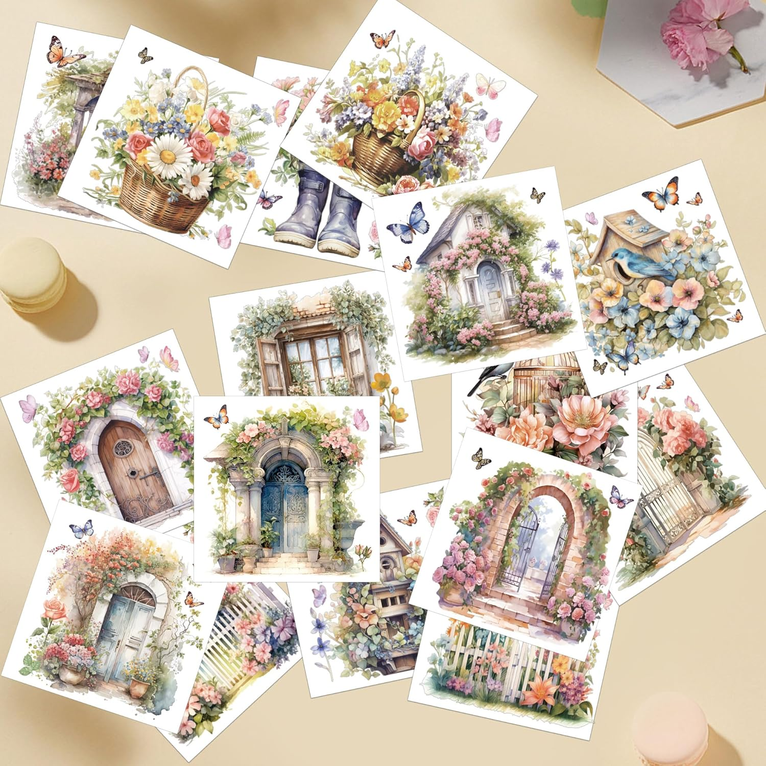 Vintage Rub on Transfers for Crafts: 16 Sheets Vintage Flower Rub on ...