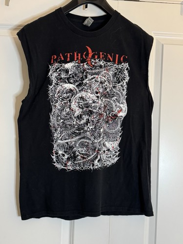 Pathogenic Cutoff Sleeve Sleeveless Shirt Size L Metal Band Goth Horror ...