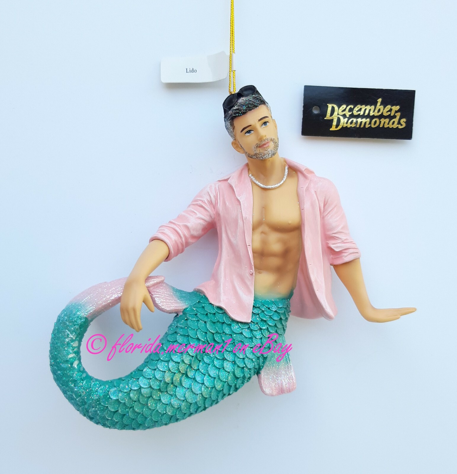 December Diamonds LIDO Ocean Merman Ornament 2022 w/ Collectible Box ...