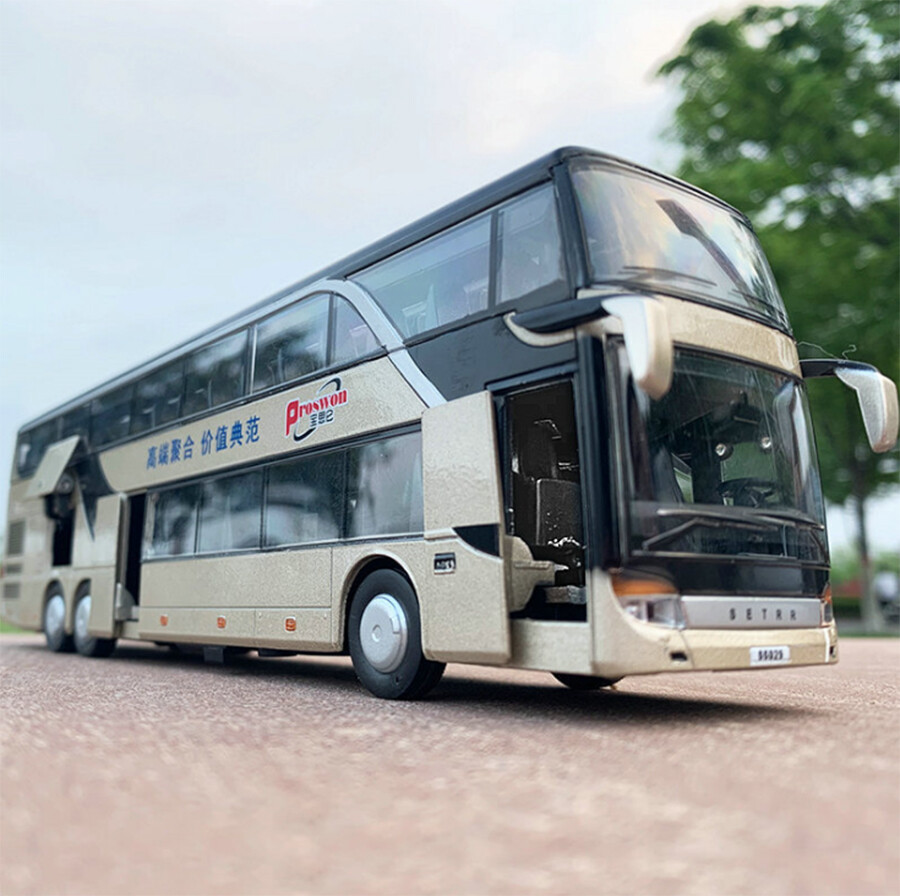 1:32 Alloy Bus Pull Back Model with Music Light Diecast Toy Vehicle New ...