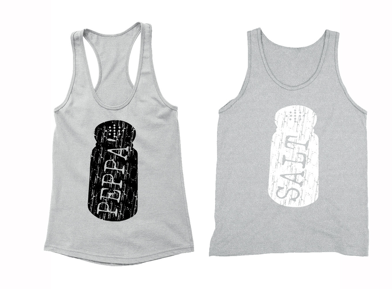 Couples Matching Shirts Salt and Peppa Pepper Racerback + Tank Top Gray ...