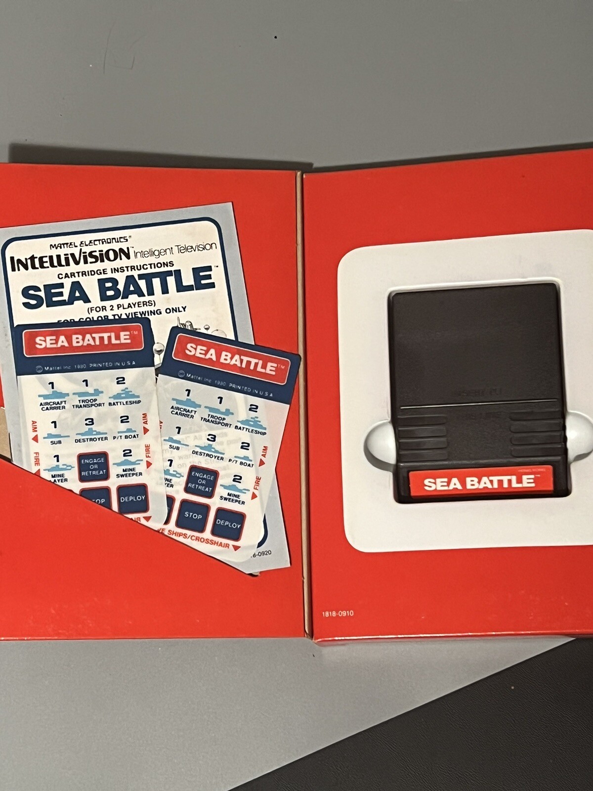 Intellivision SEA BATTLE Video Game Original w/ Box Manual Overlays ...