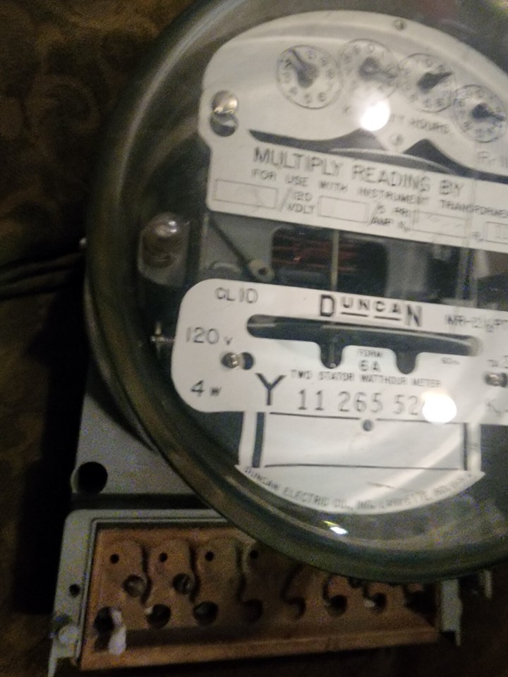 Duncan Single-Phase Watthour Meter Electrical Enclosure 6 amp 120v MR-2 ...