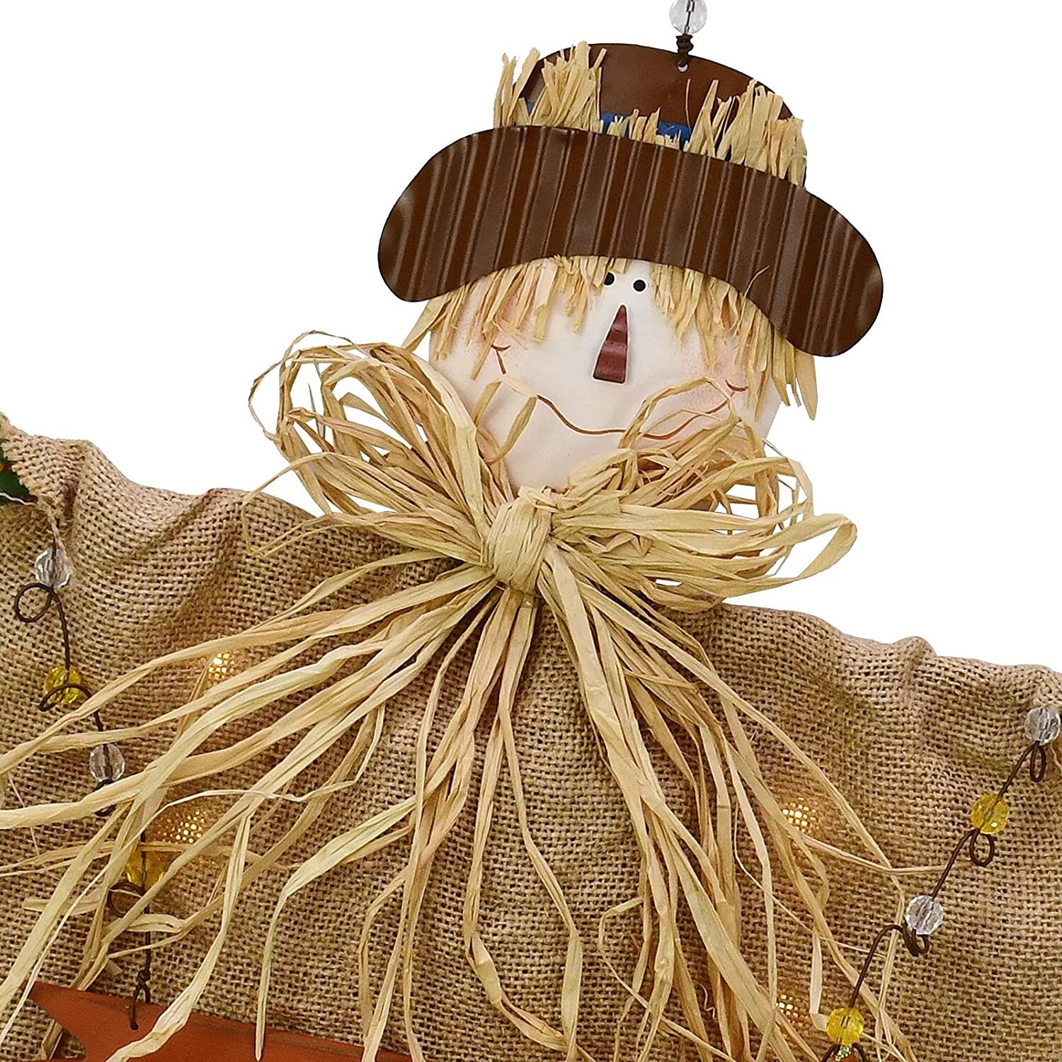 Fall Scarecrow Hanging Wall Decoration LED Battery Operated Scarecrow ...