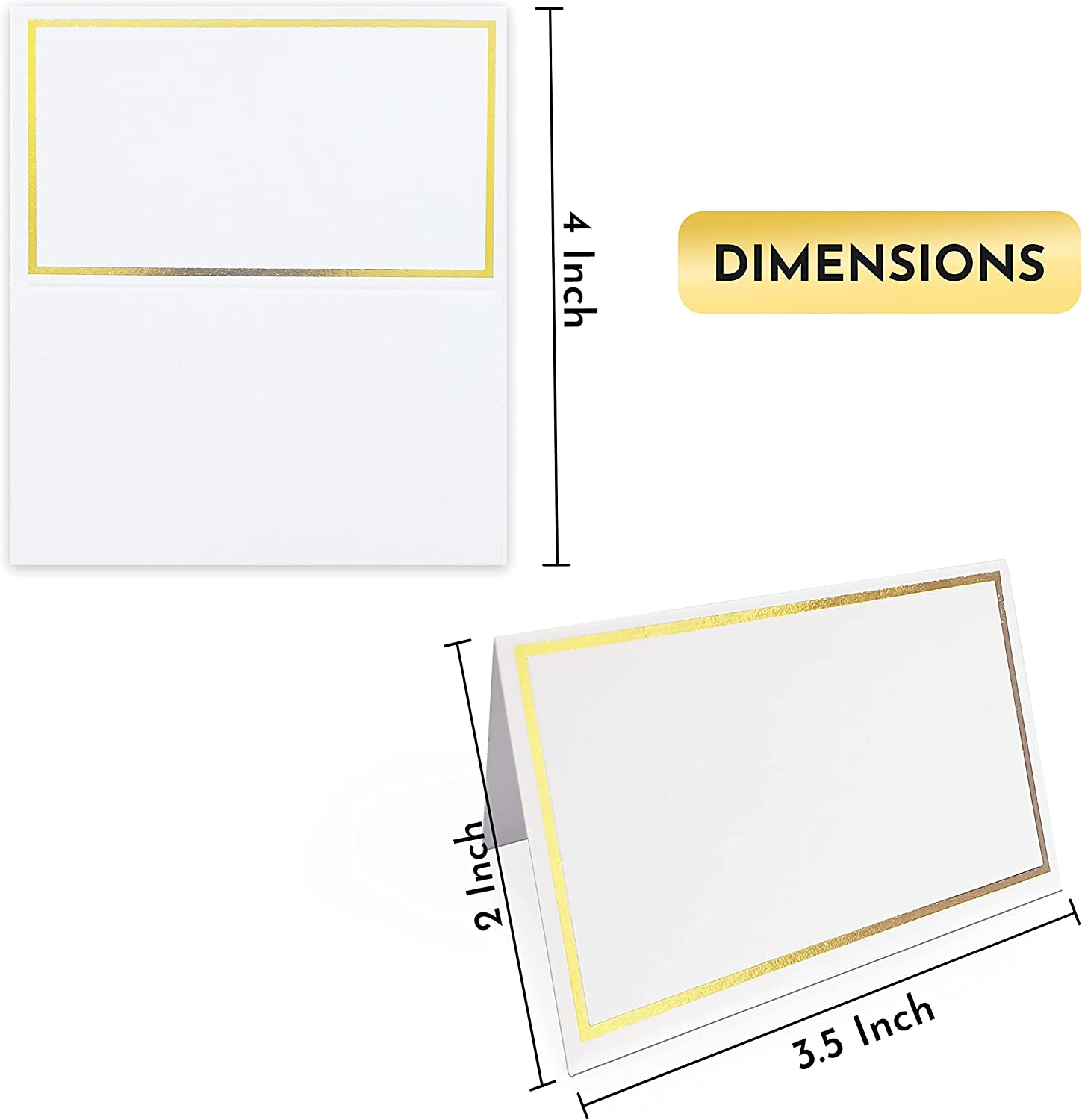 Place Cards Pack of 100 Premium Tent Name Place Cards for Table Setting ...