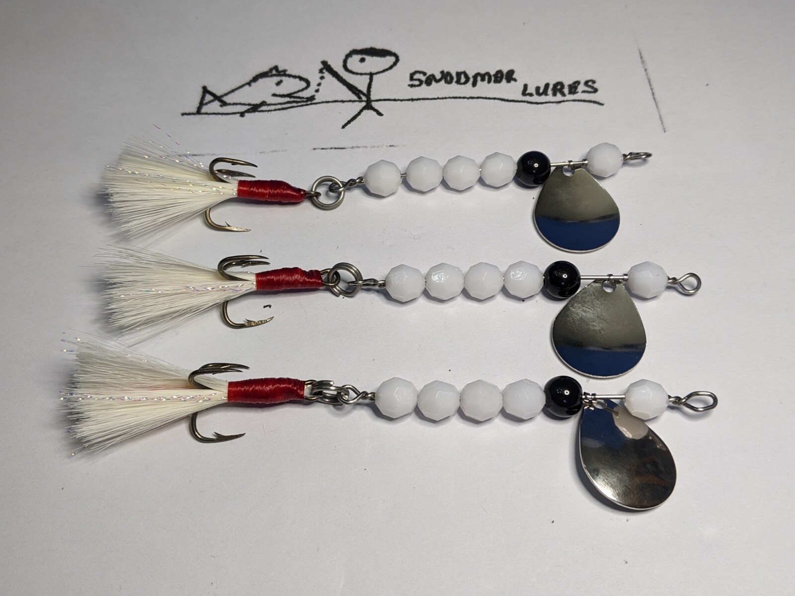 In Line Spinner Bait Fishing Lure Shad fish Drifting Trolling white ...