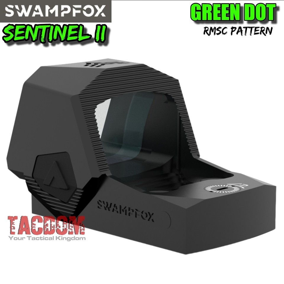 SwampFox SENTINEL II 2 GREEN Dot RMSc Pattern Optic BACKUP REAR SIGHT ...