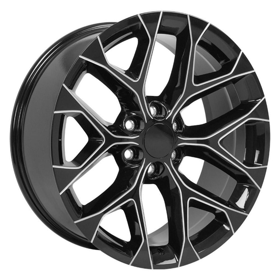 CK156 Milled Black Snowflake 22 inch Wheels SET Fits Cadillac GMC Chevy ...