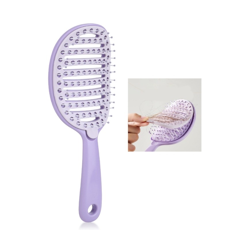Wet And Dry Use Volumizing Hair Comb With Auto Cleaning For Gentle ...