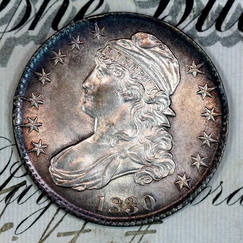 * 1830 * SUPERB+ GEM BU MS CAPPED BUST HALF-DOLLAR * FROM ORIGINAL ...