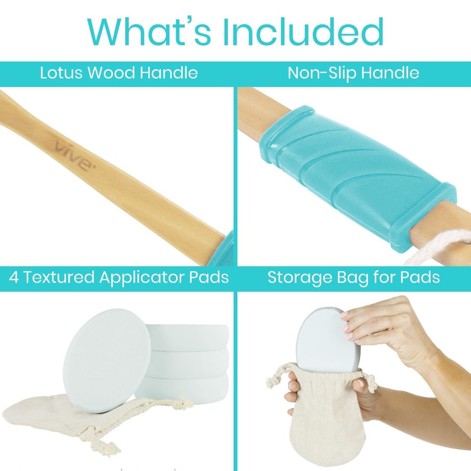 Vive Lotion Applicator for Your Back - Long Reach Handle with Sponge ...