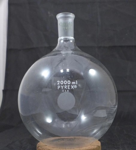CORNING Round Bottom Flask, 2000mL, short neck ST 24/40 #4320-2L | eBay