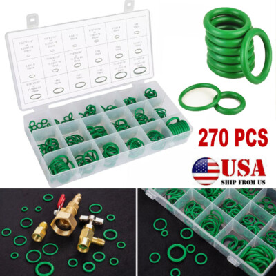 270pcs Compressor O Rings Kit 18 Sizes Car Air Conditioning AC Rubber ...