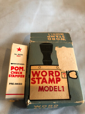 VINTAGE Word Stamp Model 1 & Sanford Check Pom Stamper DRIED #F17 | eBay