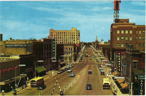 Broadway Looking North Woolworth's Penney's Cars Fargo ND Chrome ...