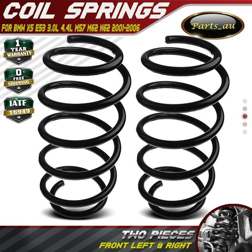 2x Front Coil Springs for BMW X5 E53 3.0L 4.4L M57 D30 M62 N62 B44 2001 ...