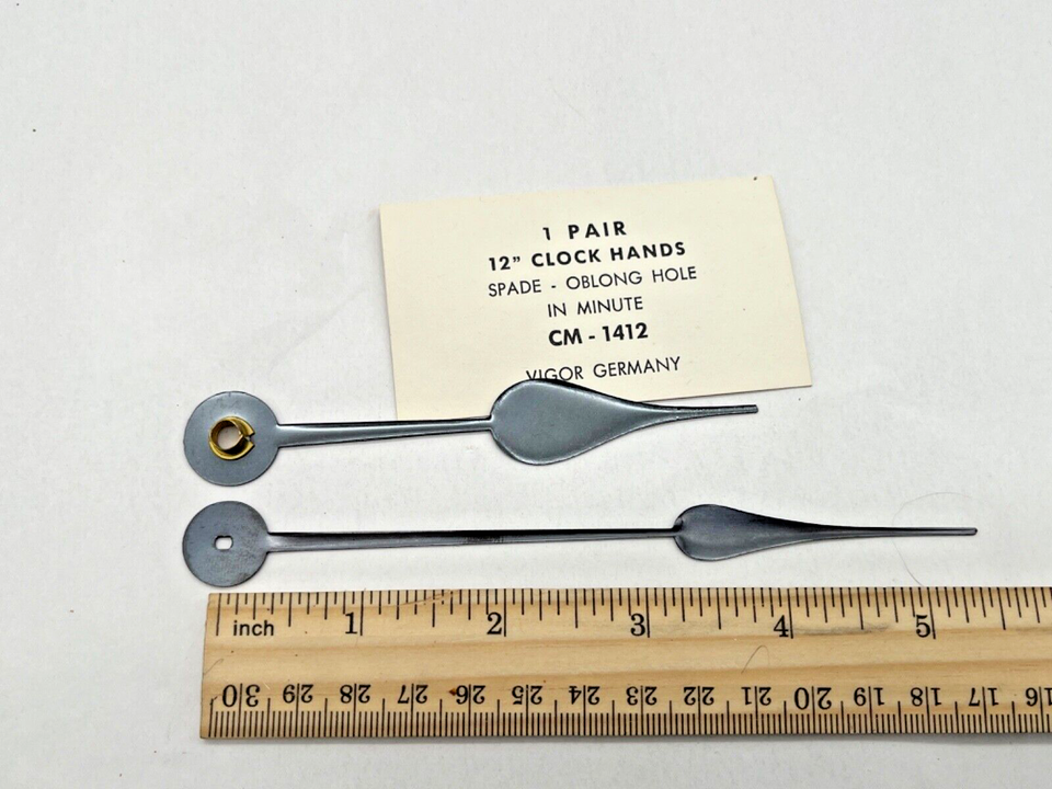 NOS VIGOR CM-1412 Spade Replacement Clock Hands Oblong Hole. For 12 ...