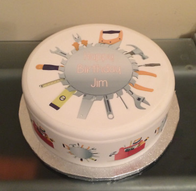 DIY Tools Handyman pre-cut Edible Icing Cake Topper or Ribbon for Men ...