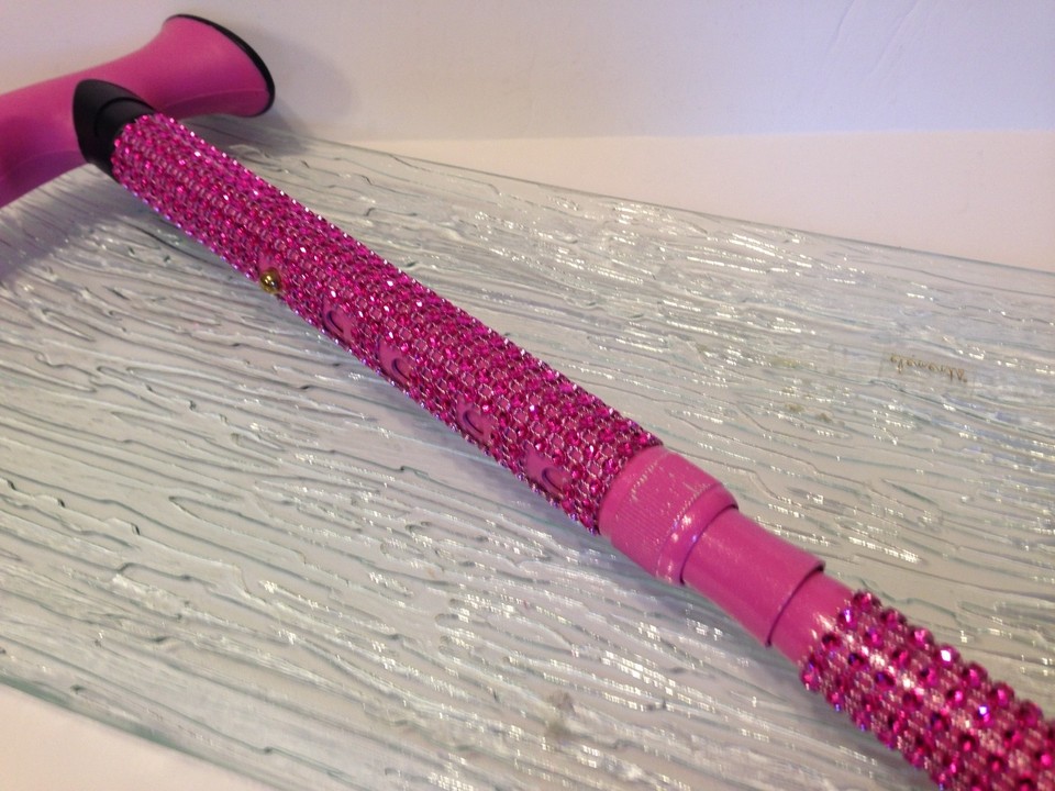 Sparkling Pink Cane. Adjustable. Does Not Fold. Diamanté. Must Have ...