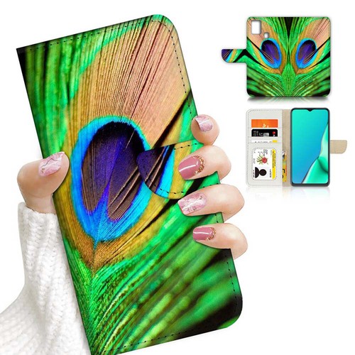 ( For Telstra Essential Pro 3 ) Flip Case Cover AJ23894 Peacock Feather ...